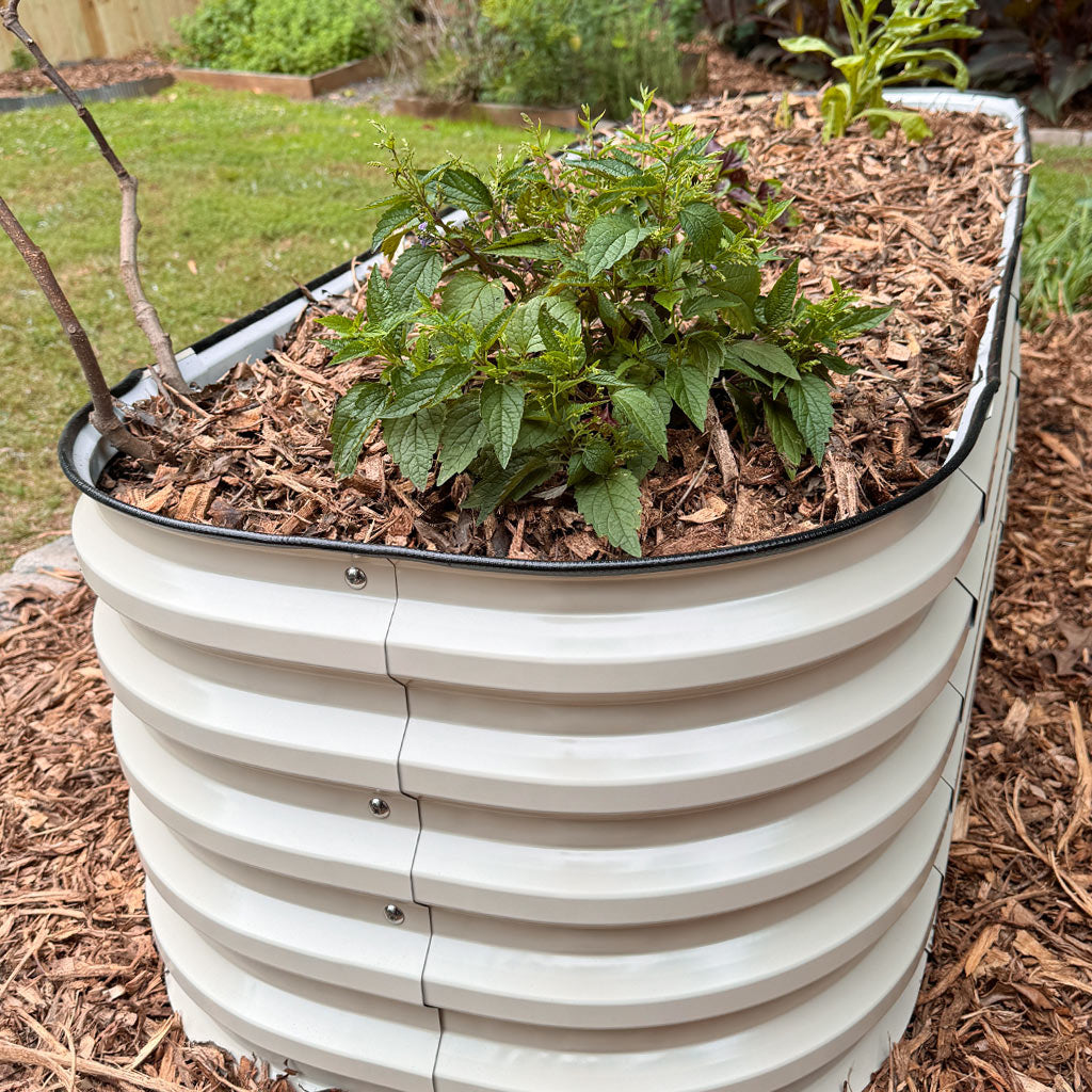 two white raised garden boxes-Vegega